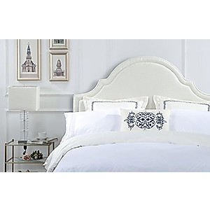 Jennifer Taylor Home Catherine Upholstered Queen Headboard, Antique White Woven