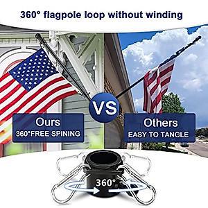 Black Flag Pole for House - 5FT Flagpole Kit for American Flag - 3x5, 4x6 Flag Heavy Garden flagpole-Professional Metal Flag Pole for House Garden Yard Residential or Commercial Two-Position Bracket