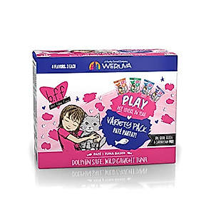 Weruva B.F.F. Play - Best Feline Friend Pate Lovers, Aw Yeah!, Pate Partay! Variety Pack, 3oz Pouch (Pack of 12)