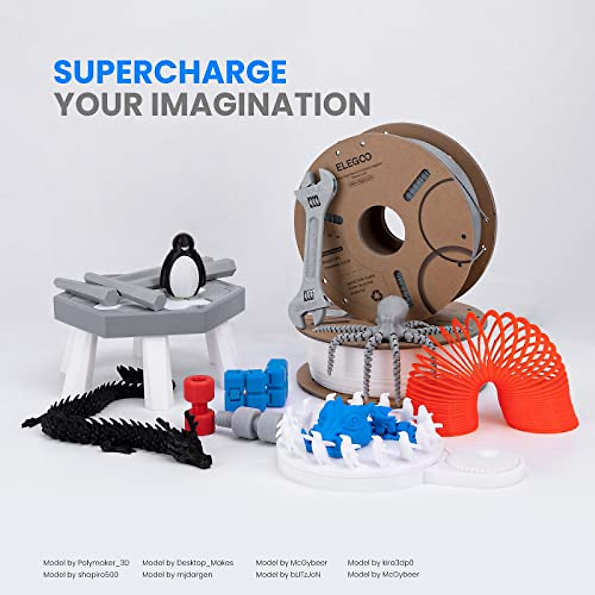 ELEGOO PLA Filament 1.75mm Black 2KG, 3D Printer Filament Dimensional Accuracy +/- 0.02mm, 2 Pack 1kg Cardboard Spool(2.2lbs) 3D Printing Filament Fits for Most FDM 3D Printers