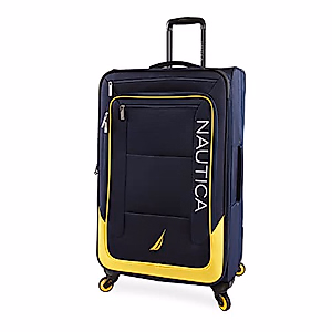 Nautica Helios 2pc Softside Luggage Set, Navy Yellow