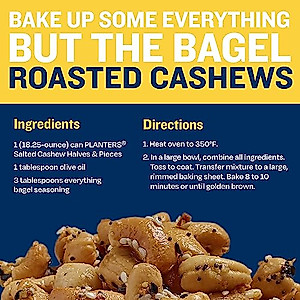 PLANTERS Salted Cashew Halves & Pieces, Party Snacks, Plant-Based Protein, 2 Lb 14 Oz Canister