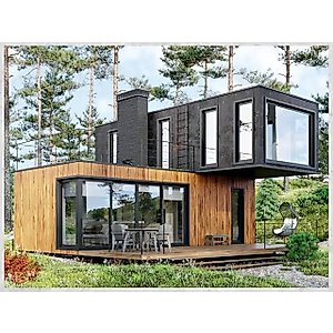Double Story Modern Modular prefab Tiny Home House for Adults to Live in, prefabricated House Shipping Container Home Water Resistant Fully Customizable Color, prefab Expandable House