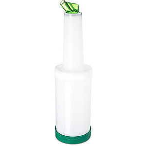 Carlisle FoodService Products Stor N' Pour Complete Quart Set Neck, Container, Cap, And Spout for Bar, Kitchen, And Restaurants, Plastic, 1 Quart, Green