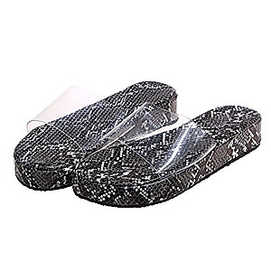 justHIGH Clear Strappy Platform Sandals Open Toe Ankle Strap Platforms Wedges Outdoor Slippers Shoes