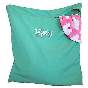 Wheeky Pets Laundry Helper, Laundry Bag for Pet Beds, Fleece, C&C Cage Liners, Midwest Cage Liners and More, for Guinea Pigs, Rabbits and Small Pets, Green/White, Size 29” W x 31” L