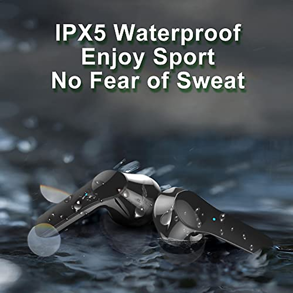 IHAO Luxury Sport Earbuds Headphone with HD Mic TWS in-Ear Headset Deep Bass HiFi Sound Multi Ture Active Noise Cancelling Mode Ergonomic Fit Painless Firm Wear Earphone