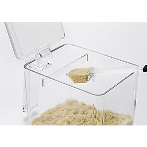 YAMAZAKI Home Pantry Canisters with Rack-Kitchen Container Organizer | Steel + Plastic | Food Storage, One Size, White