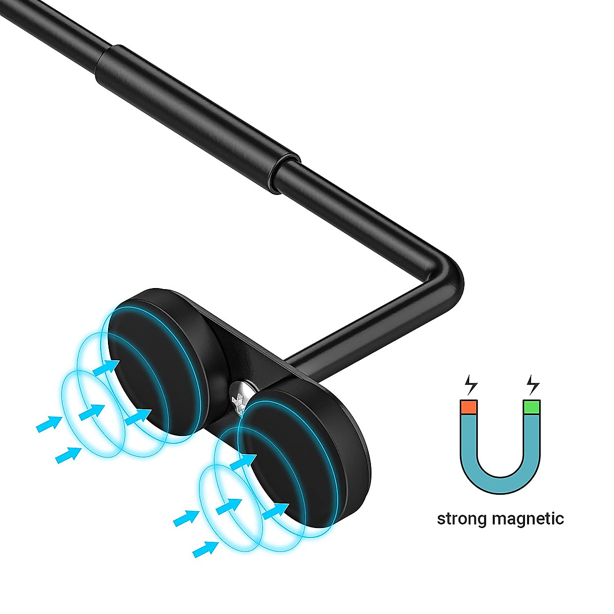 Skyflame Universal Magnetic Paper Roll Towel Holder for Refrigerator Barbecue Gas Grills, Kitchen Organizer Rack Fit Regular Huge Paper Towel Roll, 12 Inches Long, Black