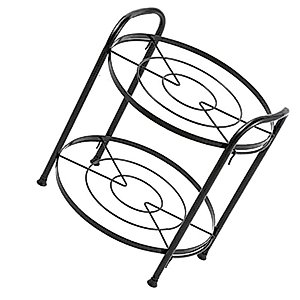 YARNOW Pan Storage Rack 1 PC Pot Rack Pan Holder Rack Cookware Stand Pot Storage Holder Simple Pan Rack Two-layer Pot Shelf Iron Household Food Black Pan Storage Rack Kitchen Utensil