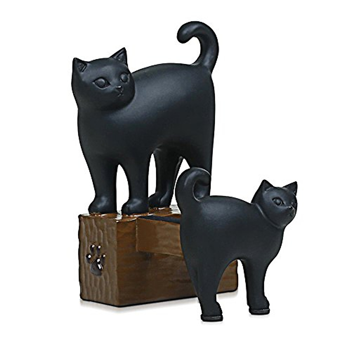 ElecNova Desktop Cell Phone Holder-Resin 2 Black Cats Smartphone Stand Mount Dock for All Smartphone, ipad, Tablet Home Decor Ideal Gift