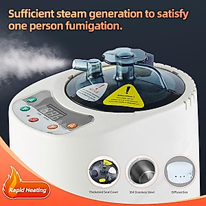 ZONEMEL Sauna Steamer Portable Pot 2 Liters, Stainless Steel Steam Generator with Remote Control, Spa Machine with Timer Display Mist Moisturizing for Body Detox (110V)