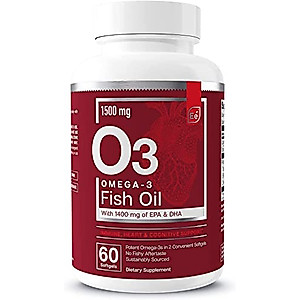 Essential Elements Omega-3 Fish Oil Supplement with EPA & DHA | Fatty Acids for Immune, Heart & Cognitive Support | 60 Softgels