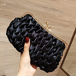 Debutante Evening Bag Black Women Clutch Bag With Chain Shoulder Strap Shoulder Bag