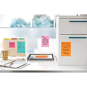 Post-it Super Sticky Notes, 4x6 in, 5 Pads, 2x the Sticking Power, Supernova Neons, Bright Colors, Recyclable (660-5SSMIA)