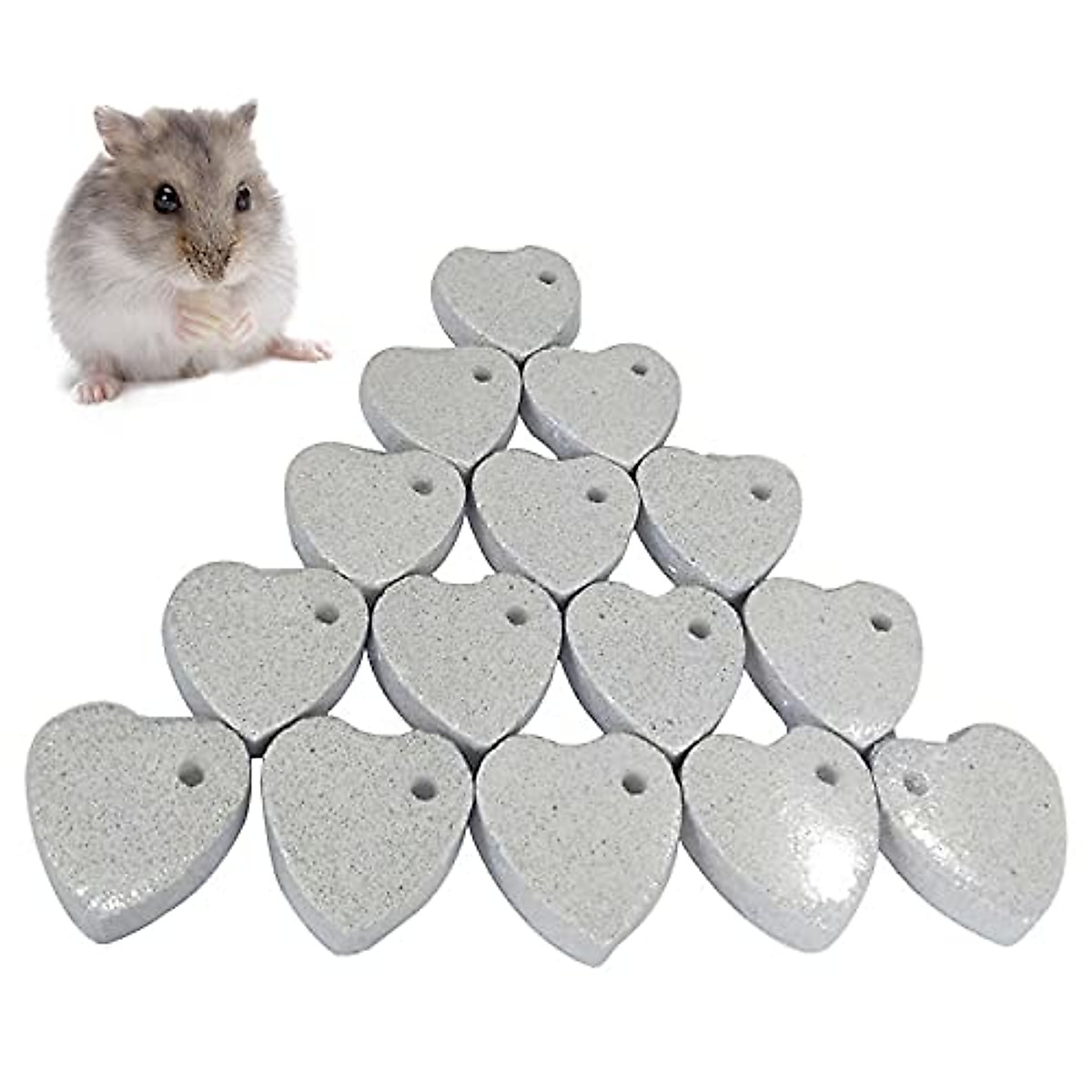 kathson 15 PCS Hamster Chew Toys Teeth Grinding Lava Block Mineral Stone Calcium Chewing Toy for Chinchillas Rabbit Bunny Guinea Pig Gerbil