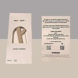 Hollow Teething Tube, Silicone teether, Ages 0+ BPA Free with Cleaning Brush, Teething Straws for Babies, freezable Baby teether, Teething Sticks for Babies(1 Pack) (Sahara) Wolf+Sheep