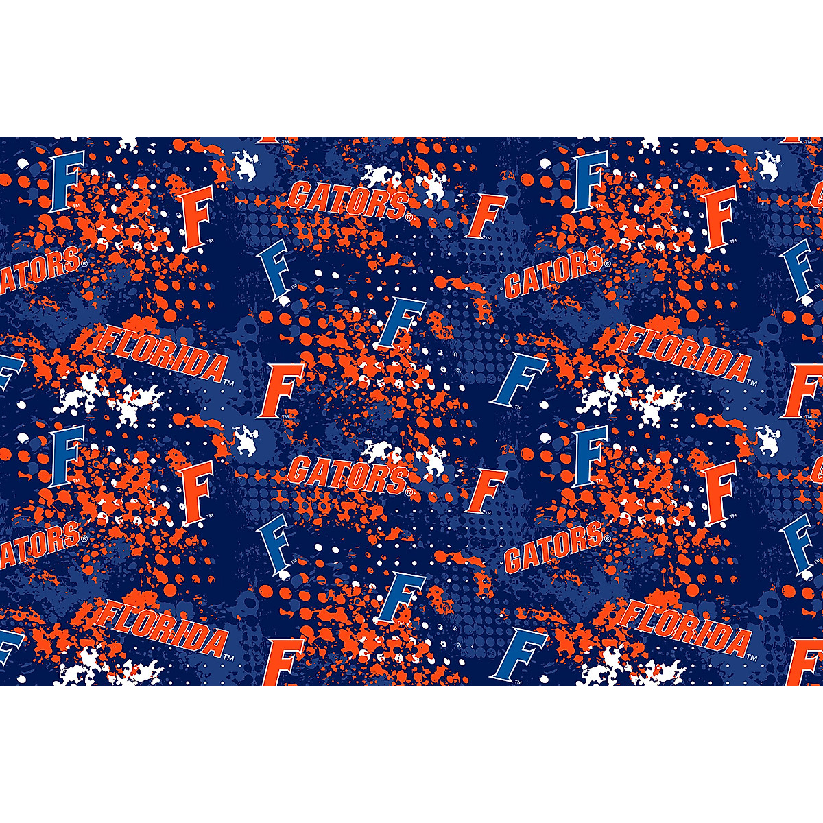 University of Florida Cotton Fabric by Sykel-Licensed Florida Gators Splatter Cotton Fabric