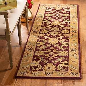 SAFAVIEH Classic Collection Accent Rug - 2' x 3', Black & Burgundy, Handmade Traditional Oriental Wool, Ideal for High Traffic Areas in Entryway, Living Room, Bedroom (CL244C)