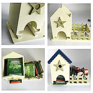 ECOGREDA Tea Bag Organizer for Tea Box, Fun Housewarming Gift,Wooden Tea Bag Holder with Garden, Tea Storage for Tea Bags, Sugar, Sweeteners and Small Items
