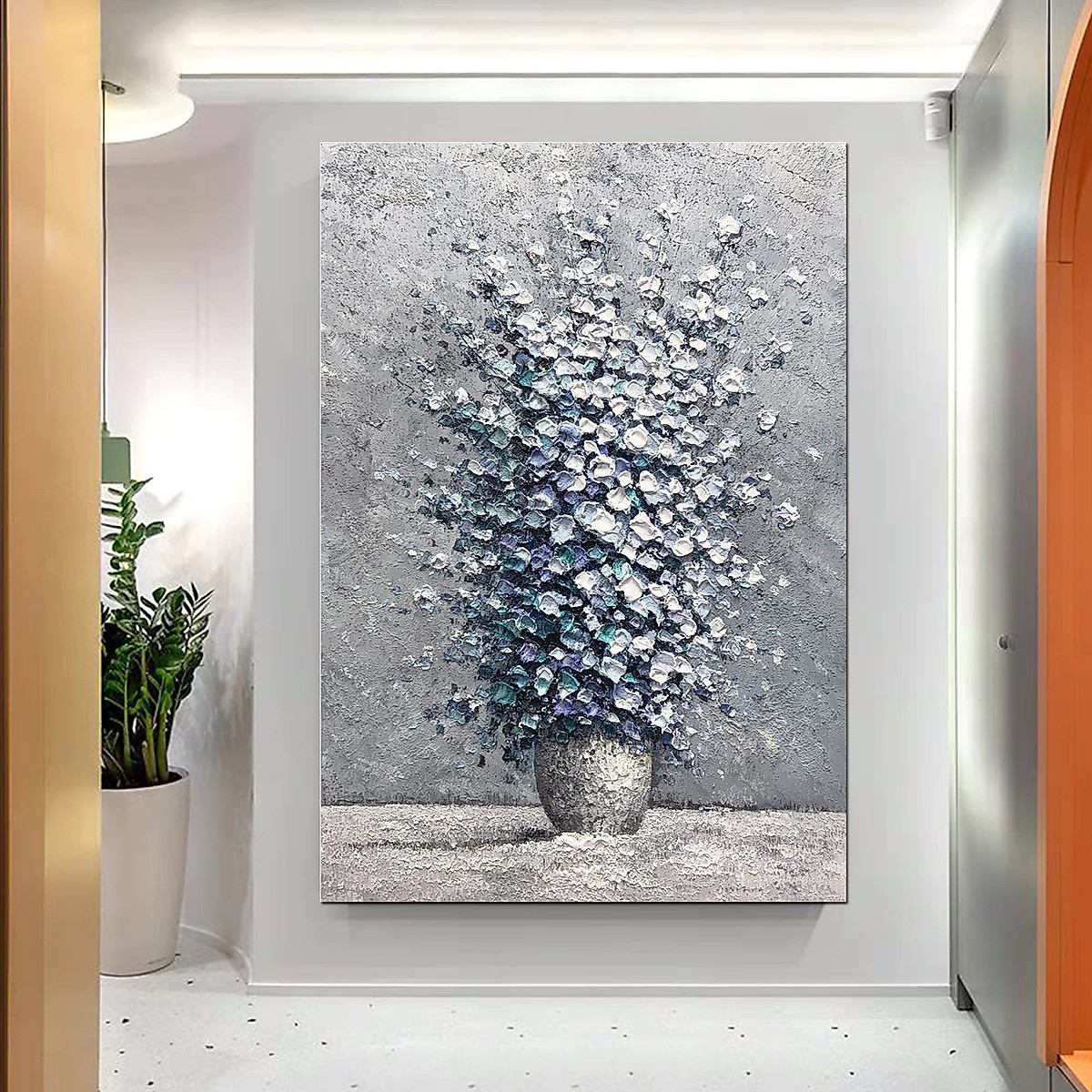 Yotree paintings 24x36 Inch Wall Art Hand-Painted Oil Painting On Canvas Gallery Wrapped Painting Modern Floral Artwork for Living Room Bedroom Décor Ready to Hang