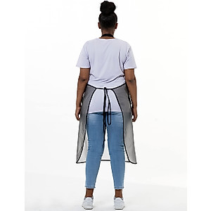 APRONNER Waterproof Plus Size Aprons for Women Men with Pockets Adjustable Durable Rubber Vinyl for Bib Kitchen Cooking Dish Washing Grooming Black Transparent