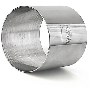 Sunrise Kitchen Supply (Pack of 4) Plating Forms Stainless Steel Ring Mold Sets 3" X 2.75" (3" x 2.75")