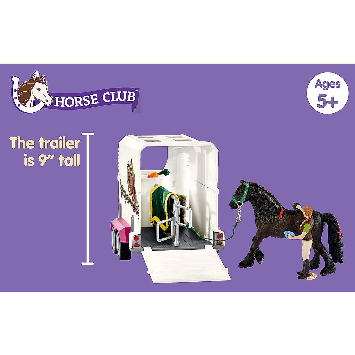 schleich HORSE CLUB — 38-Piece Toy Horse Trailer and Truck Playset with Horse, Rider Action Figure and Accessories, Detailed Animal Toys for Kids Ages 5+