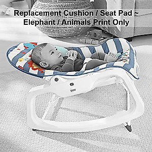 Replacement Part for Fisher-Price Infant-to-Toddler Rocker - GVG45 ~ Replacement Cushion/Seat Pad ~ Elephant/Animals Print