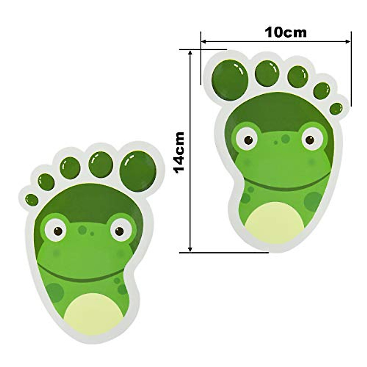Bluecell 15-Pairs Cartoon Animals Guide Self-Adhesive Footprints Stickers Floor Decals for Room Party Nursery Floor Stairs Decor (Frog (Green))
