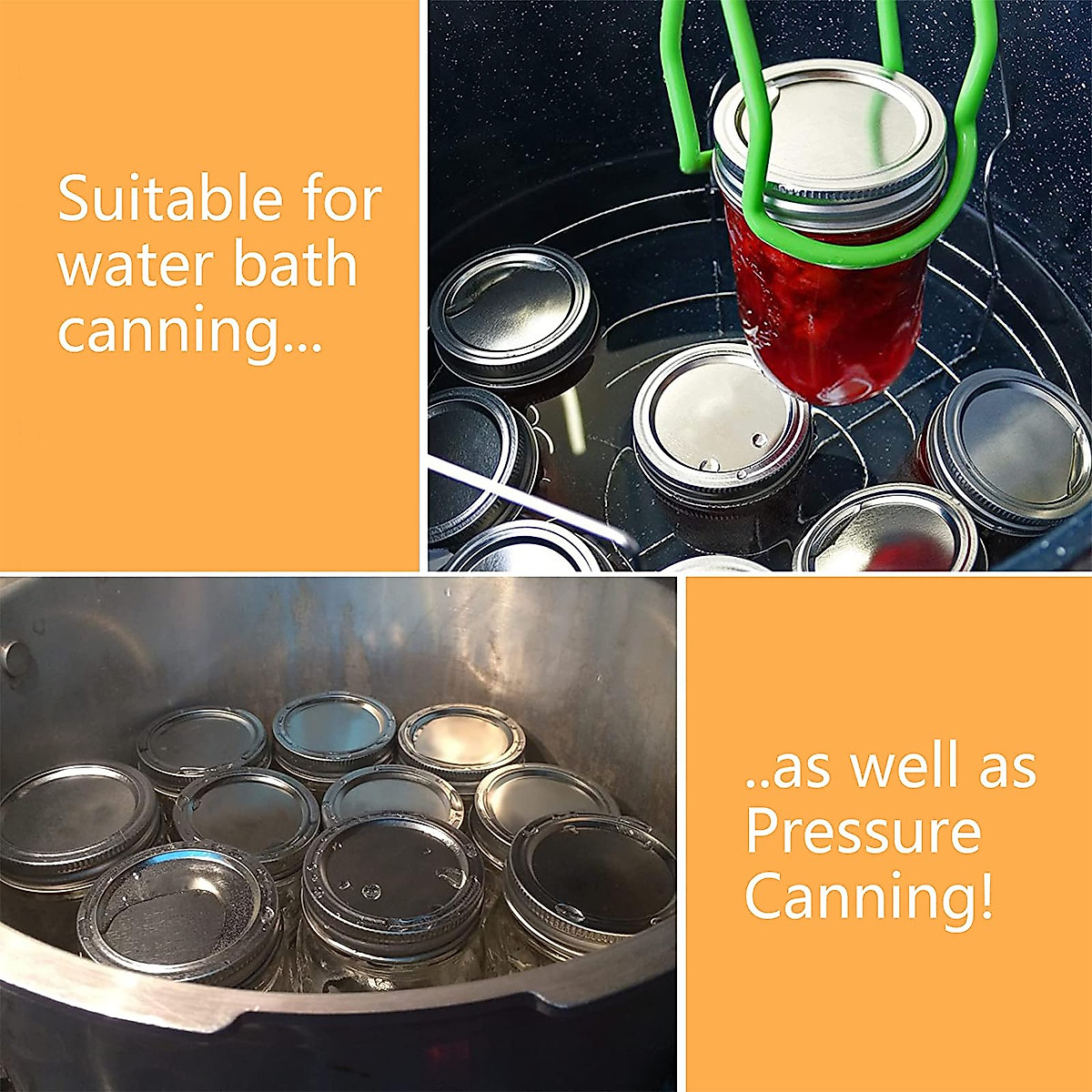 100Pcs/50 sets Canning Jar Lids and Rings Wide mouth, Split-type Lids with Silicone Seals Rings Leak Proof and Secure Canning Jar Caps