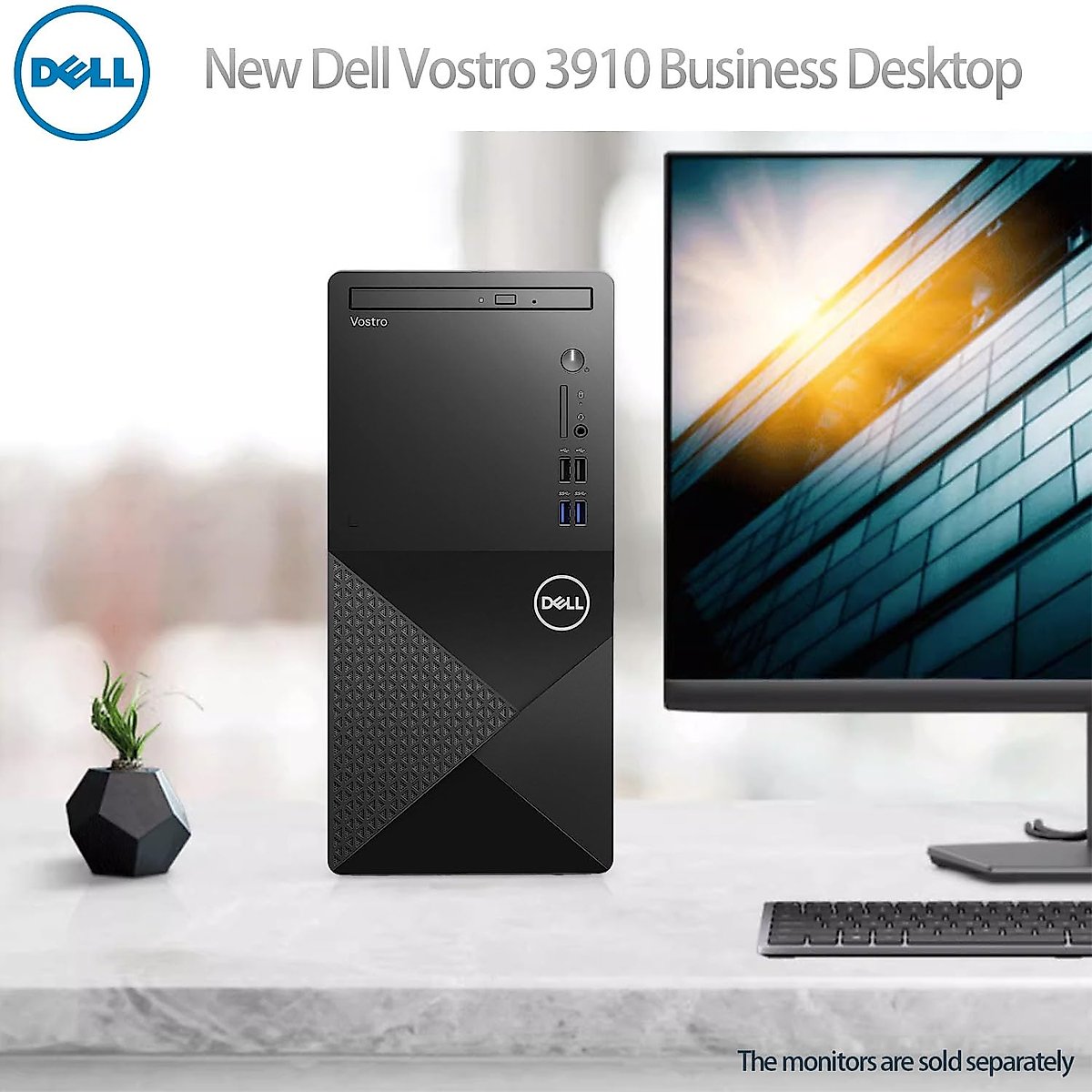 Dell Vostro 3910 Desktop Computer, 12th Gen Intel Core i5-12400 Processor, 32GB DDR4 RAM, 256GB PCIe SSD + 1TB HDD, Intel UHD Graphics 730, WiFi 6, DVD-RW, Display Port, HDMI, Windows 11 Pro