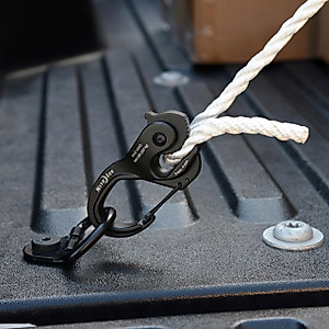 Nite Ize CamJam XT Aluminum Rope Tightener, Large - Versatile Tie Down Cam Mechanism with Carabiner Clip - Secure Hiking Gear Essential - Rope Tie Down Accessory - Large, Black