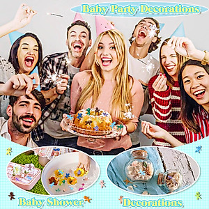 Selizo 120pcs Mini Plastic Babies, Tiny Plastic Baby Figurines Small King Cake Babies Bulk for Ice Cube My Water Broke Baby Shower Games (12 Colors)