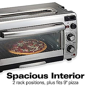 Hamilton Beach 2-in-1 Countertop Oven and Long Slot Toaster, Stainless Steel, 60 Minute Timer and Automatic Shut Off (31156)