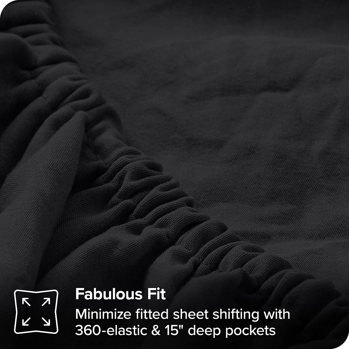 Bare Home Washed Queen Sheet Set - Premium 1800 Ultra-Soft Microfiber Queen Bed Sheets - Incredible Softness - Deep Pocket - Bedding Sheets & Pillowcases (Queen, Washed Black)