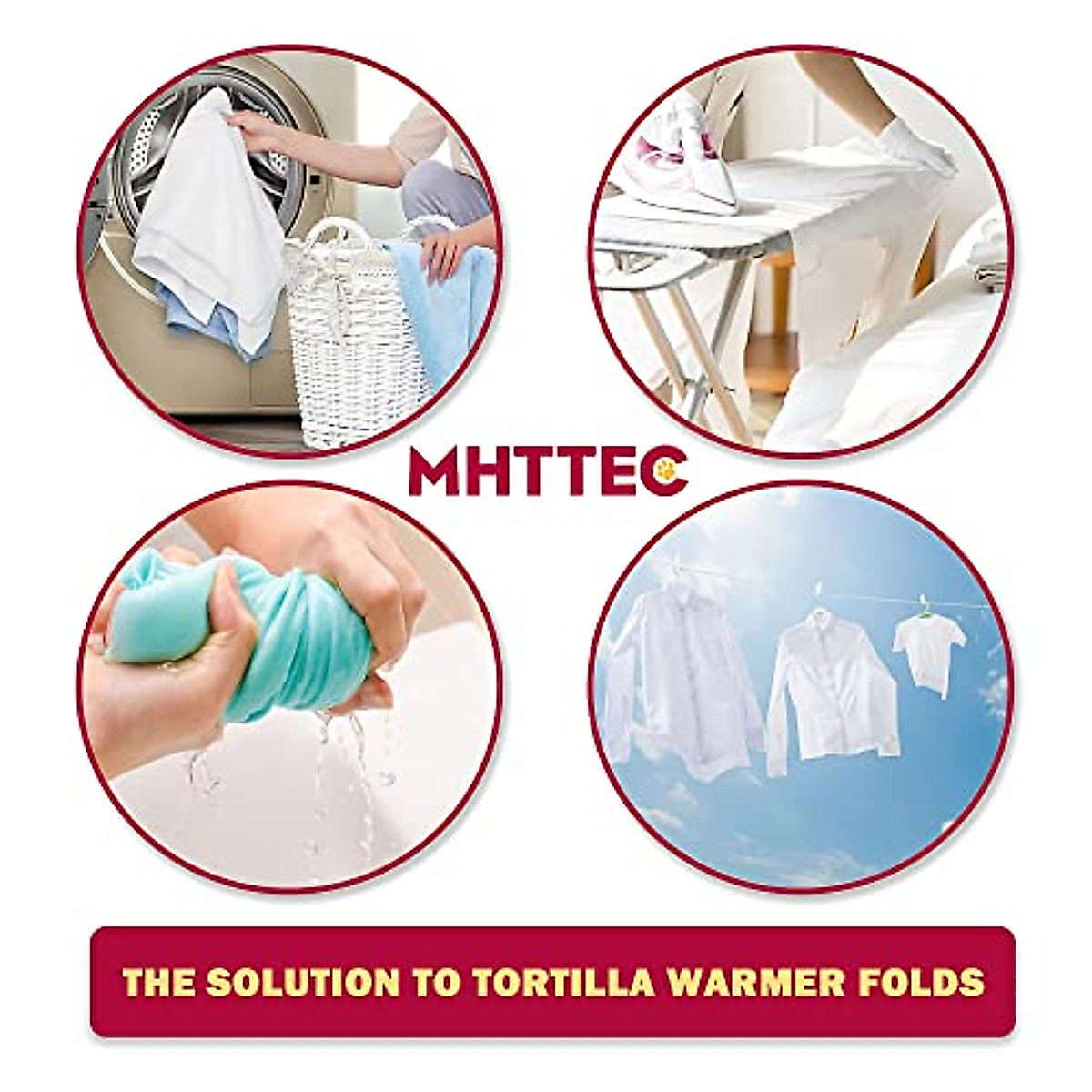 MHTTEC 12 Inch 2PCS Tortilla Warmer Pouch Corn Tortillera Cloth Microwaveable Warming Trays Taco Warmers for Kitchen Tortilla Warmer Container (Pink2 and Blue2)