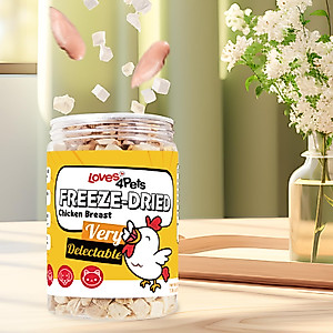 Loves4Pets Freeze Dried Chicken Cube Cat & Dog Treats 200g (7oz)– Grain-Free, Healthy, High Protein Training Food – Also Great for Small Animals Aquatic Turtle Food