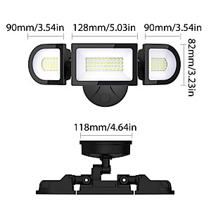 iMaihom 50W Flood Lights Outdoor, 3 Adjustable Heads LED Flood Light, IP65 Waterproof Outdoor Flood Light, 6000K Daylight White 4600LM Bright Security Lights for Yard Garage Driveway Patio (Black)