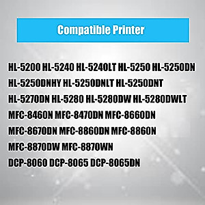 (Toner + Drum) 4Benefit Compatible Replacement TN580 DR520 Toner Cartridge Drum Unit (Set of 3) 2xTN-580 and 1xDR-520 Work for HL-5250DN HL-5270DNHL-5370DW HL-5380DN Laser Printer