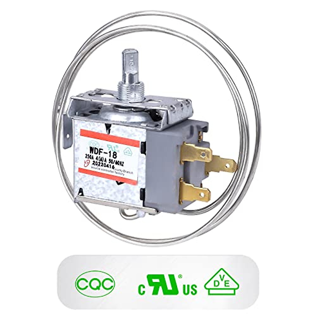 Mini Fridge Thermostat, 3 Pin Screw Mount Universal WDF-18 Refrigerator Thermostat 250V Compatible with 110V 4(6) A 50/60Hz Three Quality certifications Fridge Thermostat Controller