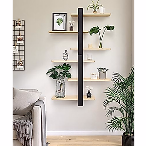 SUMGAR Floating Shelves for Wall Mounted Shelving Unit All Pine Wood 3 Tier Large Shelf for Bedroom Living Room Office Bathroom Home Decoration Storage Plant Photo Display Modern 20in