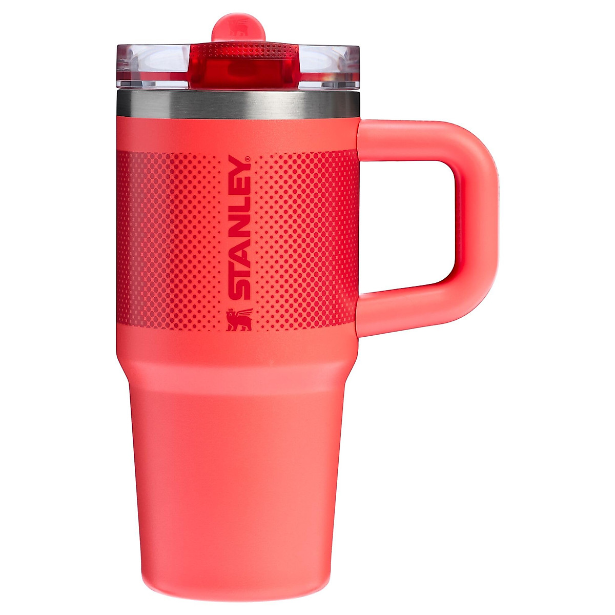 Stanley Quencher ProTour Flip Straw Tumbler with Leakproof Lid 14 oz | Built-In Straw and Handle | Cup Holder Compatible for Travel | Insulated Stainless Steel Cup | BPA-Free | Hot Coral Fade