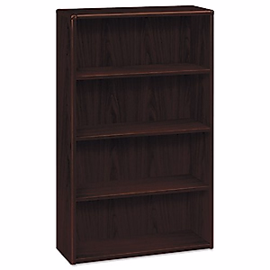 HON 10754NN 10700 Series Wood Bookcase, Four Shelf, 36w x 13 1/8d x 57 1/8h, Mahogany