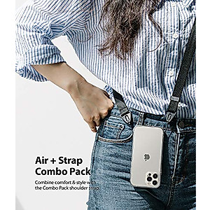 Ringke Air Shoulder Strap Compatible with iPhone 12 Pro Max Case, Crossbody Necklace Lanyard with Clear TPU Silicone Phone Cover for 6.7-inch (2020) - Clear