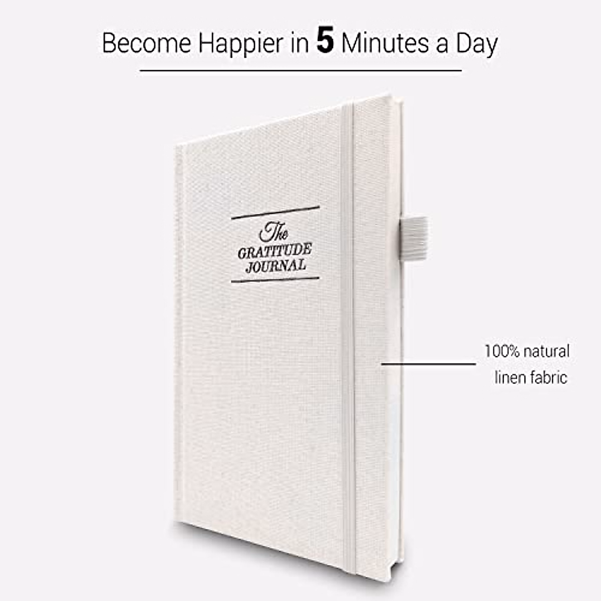 The Gratitude Journal: 5 Minute Journal - Just Five Minutes a Day to Inspire Thankfulness, Mindfulness, Positivity, Happiness, Affirmation, Productivity & Self Care - Undated Daily Reflection & Gratitude Journal for Women & Men - Upgraded with Pen Holder,