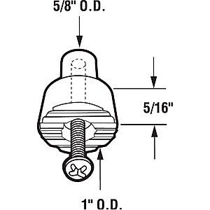 Prime-Line MP4557 Door Holder Tip, 1 In. x 3/4 In., Rubber, Black, Includes Fasteners (10 Pack)