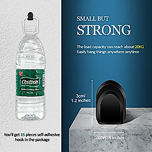 Frienda 15 Pieces Car Black Sticky Hooks Multifunctional Vehicle Adhesive Hooks Hanging Car Storage Hooks for Key USB Cable Earphone Cable Holder Vehicle Decor