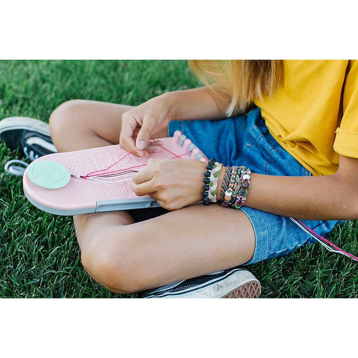 Choose Friendship, My Friendship Bracelet Maker Be Natural Expansion Pack, 80 Pre-Cut Threads and 75 Beads/Charms, Makes 16-32 Bracelets (Embroidery Floss)