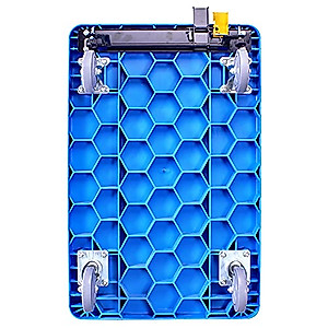 Hand Trucks Plastic Deck Platform Truck Folding Moving Push Cart with Metal Handle and Silent Wheels for Office Bookstore High Capacity Trolley Push Cart (Size : Small)